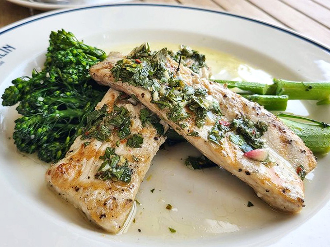 Mahi-mahi that's been kissed by the grill and blessed with herbs. Simple perfection that lets the fish be the star of its own show.