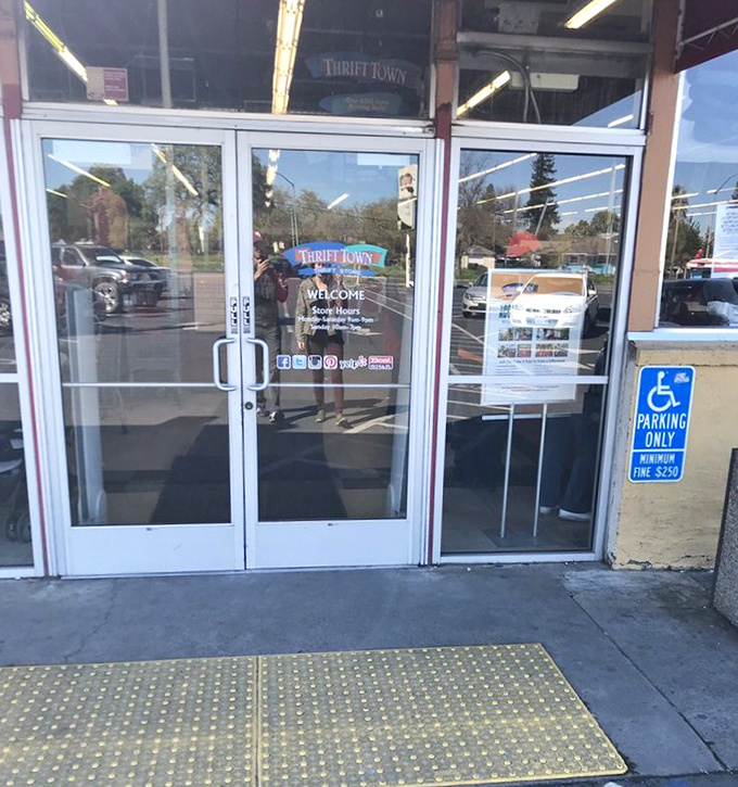 Glass doors welcome bargain hunters into a world where retail therapy meets financial responsibility perfectly.