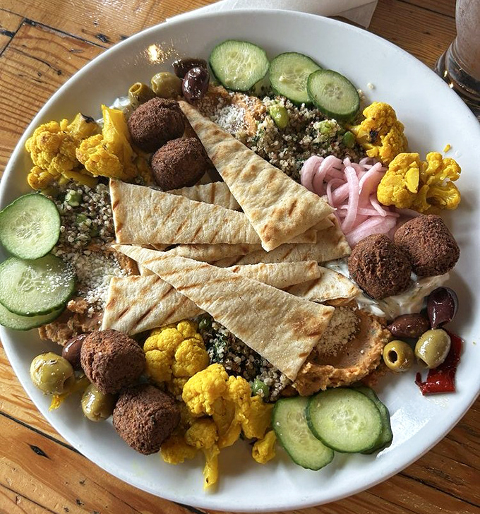 A Mediterranean plate that's a passport to flavor without the jet lag. Every component deserves its own moment in the spotlight.