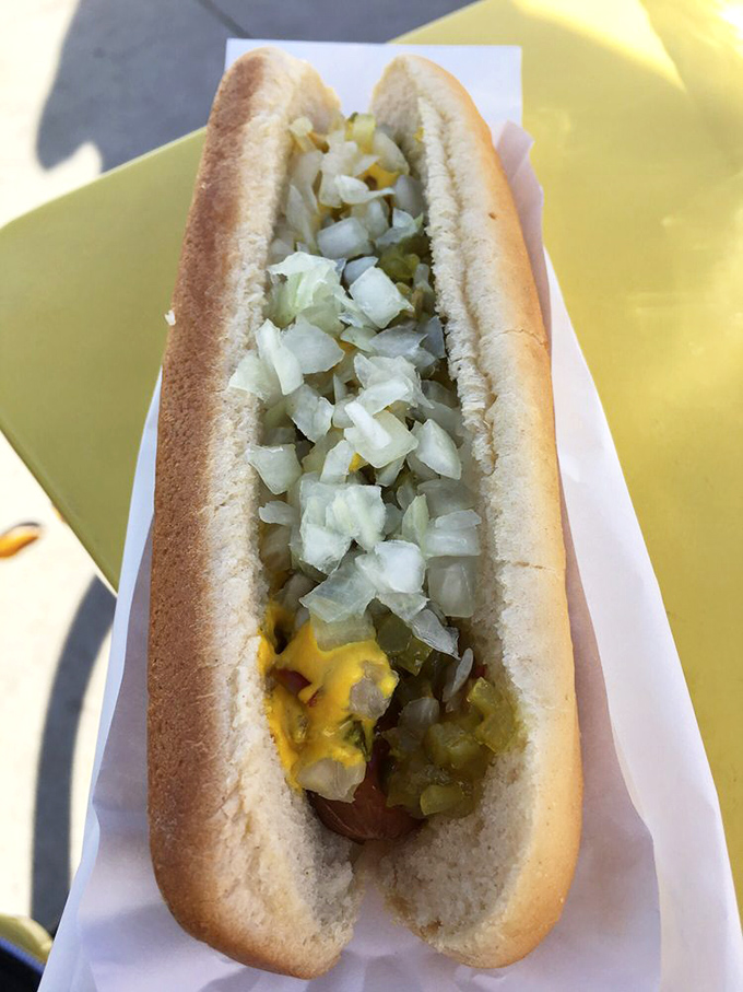 The Midwestern dog comes loaded with mustard, relish, and enough diced onions to keep vampires at bay for a week.