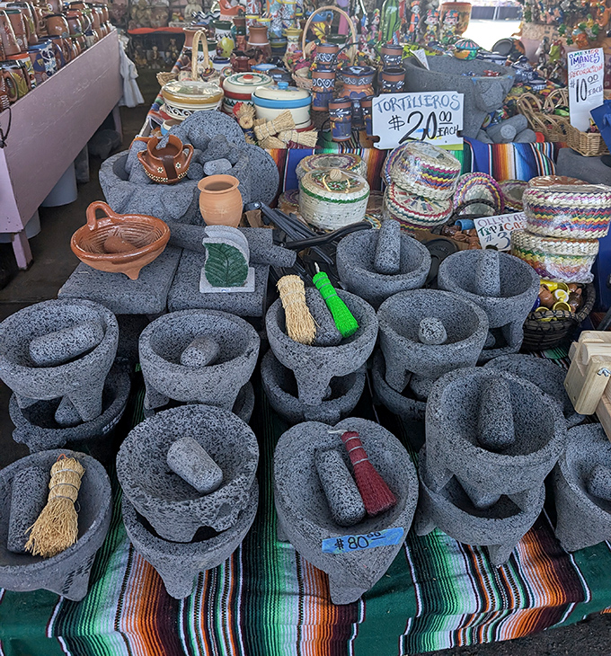 The original food processor! These volcanic stone molcajetes have been pulverizing salsa ingredients since before electricity existed.
