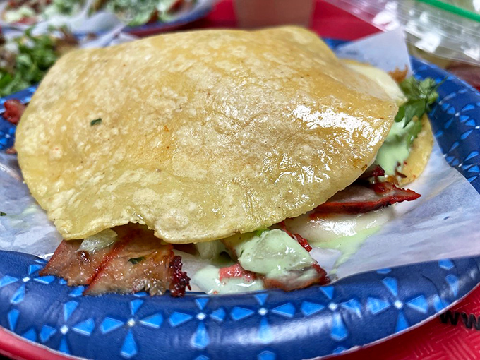 The mulita: a cheesy, meaty sandwich that bridges the gap between quesadilla and pure happiness. 