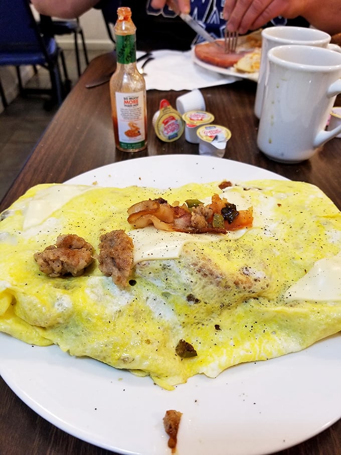 This omelet could feed a small family &ndash; stuffed with savory fillings and cooked to that elusive perfect doneness that home cooks dream about.