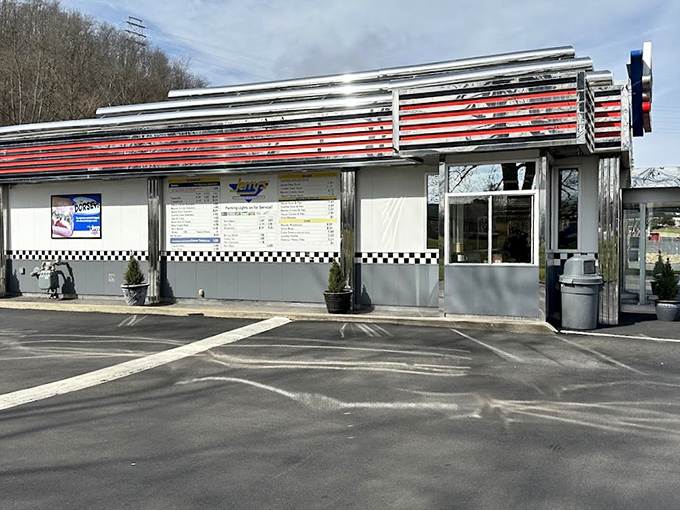 Even from the outside, Jerry's chrome-clad exterior whispers promises of the simple pleasures waiting just beyond those doors.