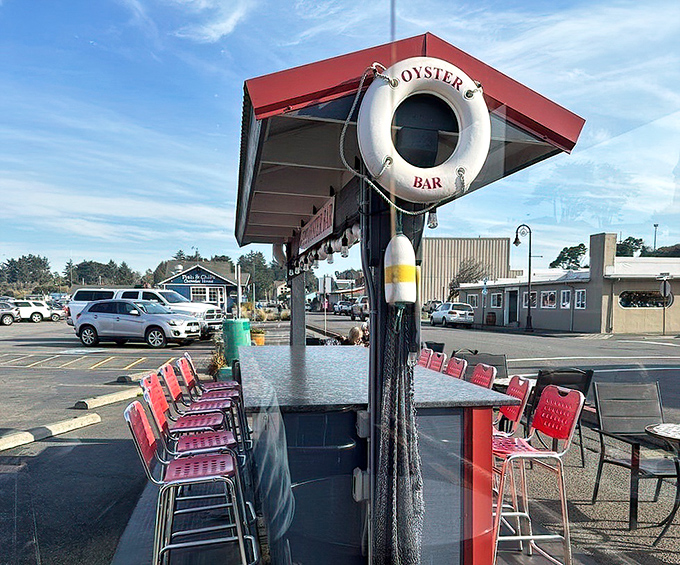 The outdoor counter seating comes with a side of sea breeze and the satisfaction of knowing you've found the real deal.