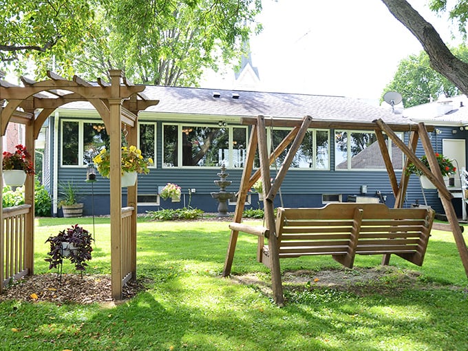 When Wisconsin summer arrives, Blanck's outdoor space offers a gentle swing, dappled shade, and a moment to digest before the inevitable food coma sets in. 