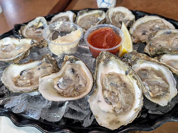 Oysters on the half shell&mdash;nature's perfect appetizer, requiring nothing more than a squeeze of lemon and a moment of gratitude.