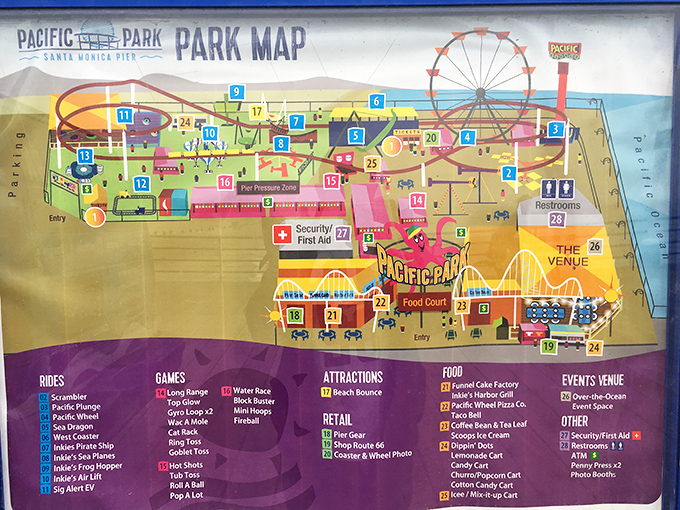 The treasure map to fun—study it like you're planning a heist, but instead of diamonds, you're after churros and carousel rides.