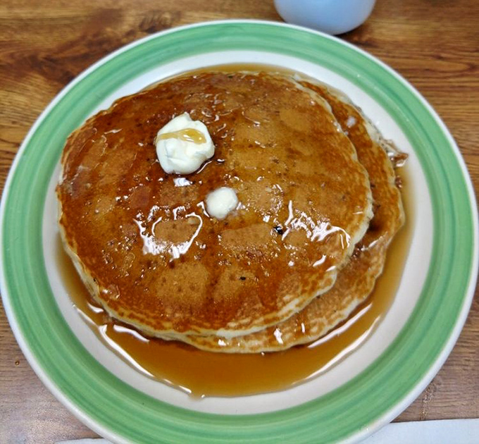 Pancakes that could double as frisbees, except you'd never waste them like that.