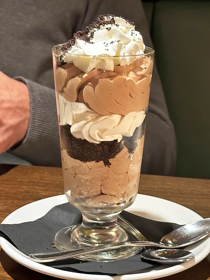 This parfait isn't dessert&mdash;it's architecture. Layers of chocolate and cream building toward a summit of pure, unadulterated joy.
