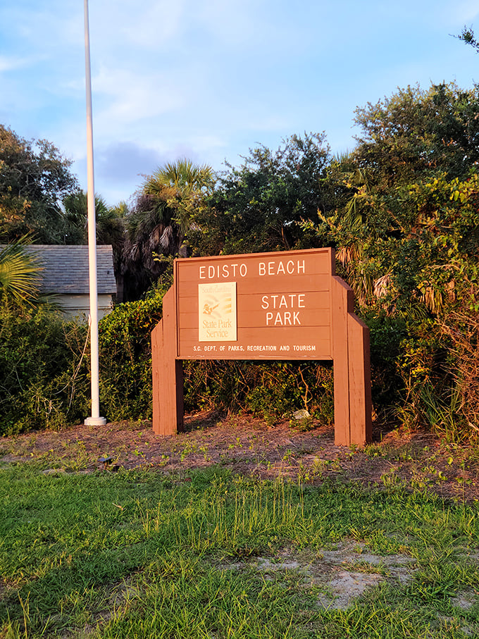 The sign that signals your vacation has officially begun&mdash;where park rules include "must relax completely" (it's implied, not posted). 