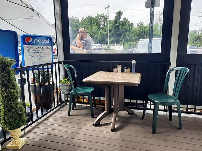 A quiet corner of patio serenity for contemplative coffee sipping. Sometimes breakfast tastes even better with a side of fresh air.