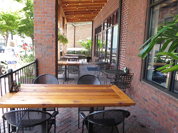 The patio offers al fresco dining under string lights&mdash;where summer evenings stretch longer and seafood somehow tastes even better in the open air.