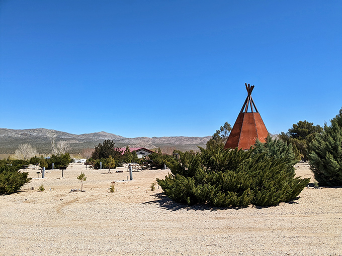 This tranquil rest area offers mountain views and endless sky, proving sometimes the best dining room has no walls at all.