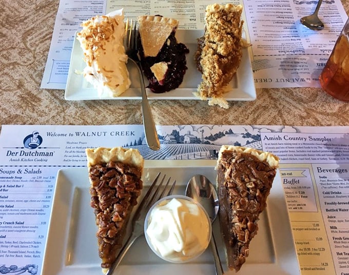 The pie sampler plate: solving the "which one should I get?" dilemma with delicious diplomacy. Life's too short to choose just one dessert. 