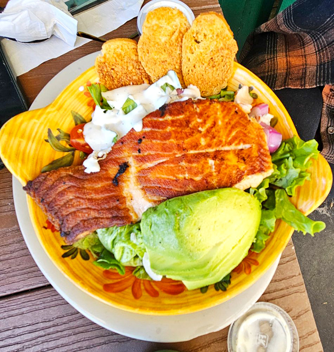 This salmon salad with avocado isn't just healthy-ish eating&mdash;it's Florida's coastal bounty arranged so beautifully you almost feel bad dismantling it. Almost.