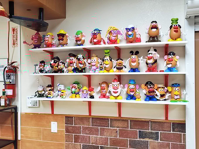 This collection of Mr. Potato Head toys isn't just decoration&mdash;it's a shrine to the restaurant's namesake that will have you pointing out your childhood favorite between bites. 