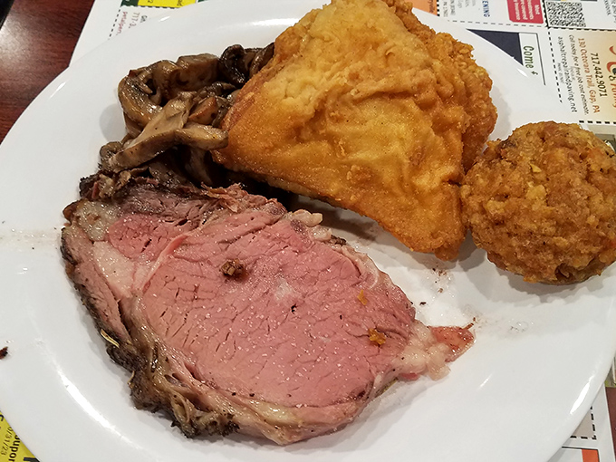 Prime rib cooked to a perfect medium-rare alongside golden-fried chicken. This plate doesn't just feed your body&mdash;it nourishes something deeper.