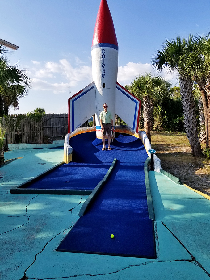 Ground control to Major Fun! This retro rocket ship launches golfers into a space-age fantasy that Neil Armstrong would approve of.