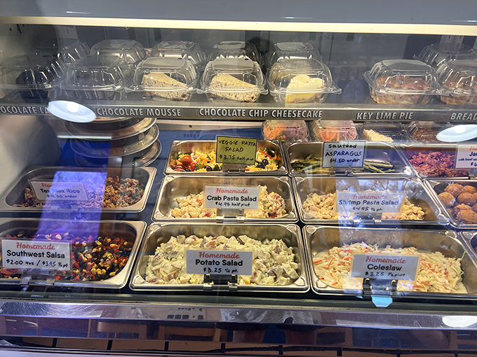 The display case offers a choose-your-own-adventure of sides and sweets&mdash;proving that supporting actors can sometimes steal the show.
