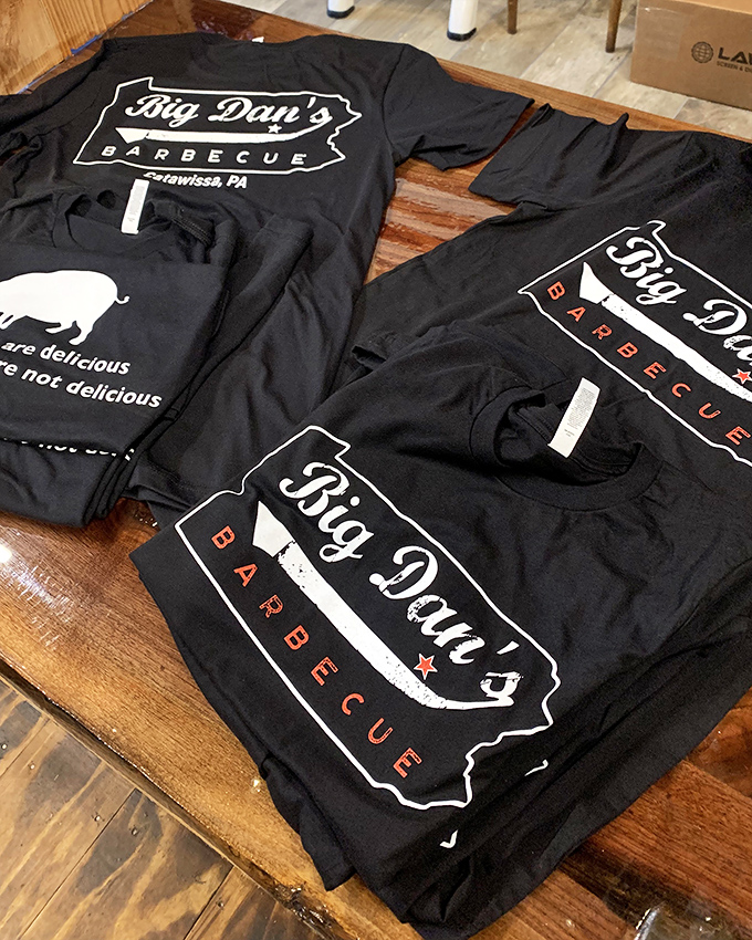 When the merchandise is this confident, you know the food backs up the swagger.