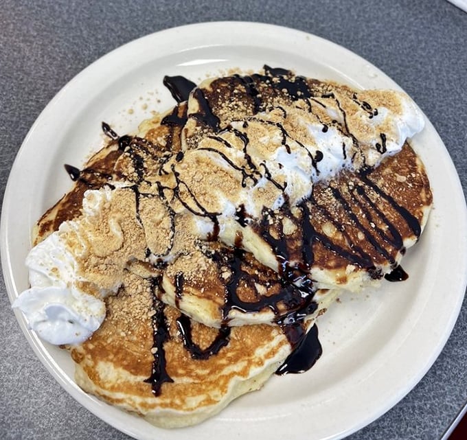 S'mores pancakes that transport you back to childhood campfires, but without the mosquitoes or having to sleep on the ground.