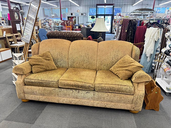 This sofa has stories to tell, and for the right price, it's ready to be the centerpiece of your next Netflix marathon.