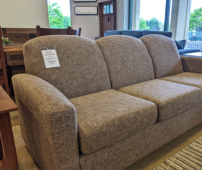 The sofa of your dreams isn't just comfortable&mdash;it's attainable. This neutral beauty waits patiently for someone to recognize its living room potential.