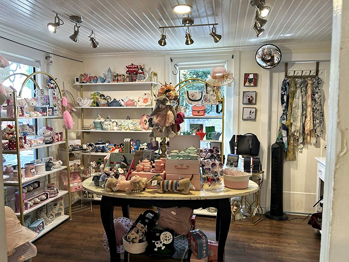 A gift shop that threatens to send you home with more teacups than your cabinet can handle. Resistance is futile.