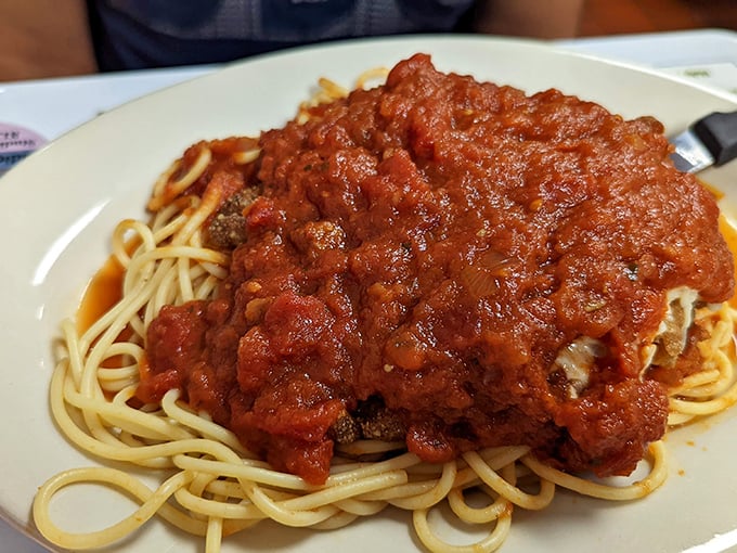 This isn't just spaghetti and meat sauce &ndash; it's a mountain of comfort that would make any Italian grandmother nod in approval. 