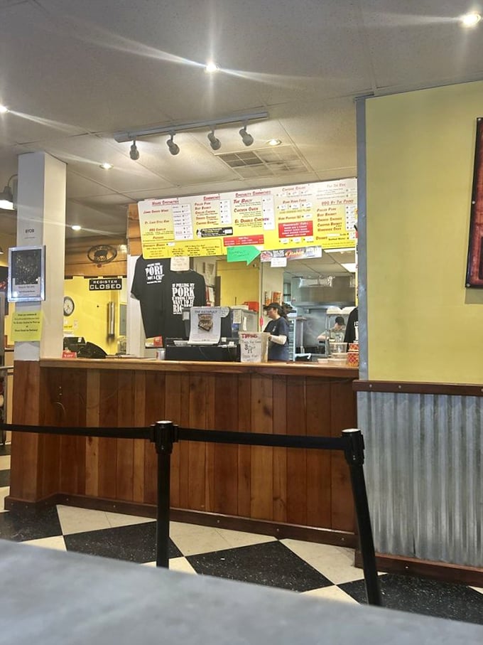 Where the magic happens. That counter is the dividing line between hungry humans and barbecue salvation.