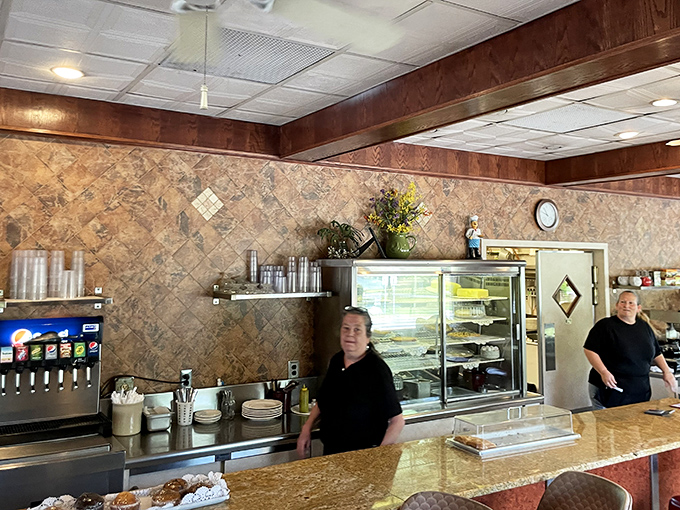 Where the magic happens&mdash;the heart of the diner operation. The staff moves with the choreographed precision that comes only from years of experience.
