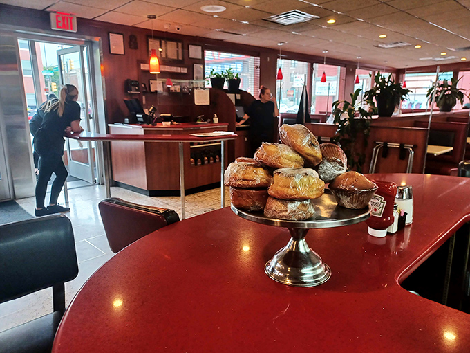 Fresh pastries on display&mdash;because sometimes you need dessert before, during, and after your meal.
