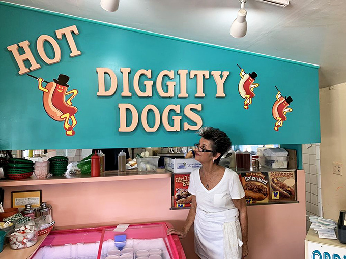 Behind that turquoise wall of hot dog happiness stands decades of culinary expertise and the keeper of secret chili recipes.
