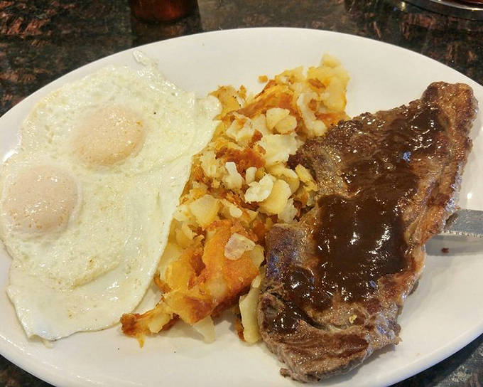 Steak and eggs &ndash; the breakfast of champions who plan to skip lunch, dinner, and possibly breakfast tomorrow. Worth every delicious bite!