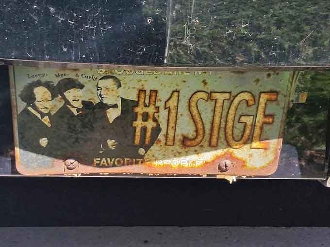 Visit The Stoogeum in Spring House to see unique memorabilia like this license plate, a true treasure for every fan.