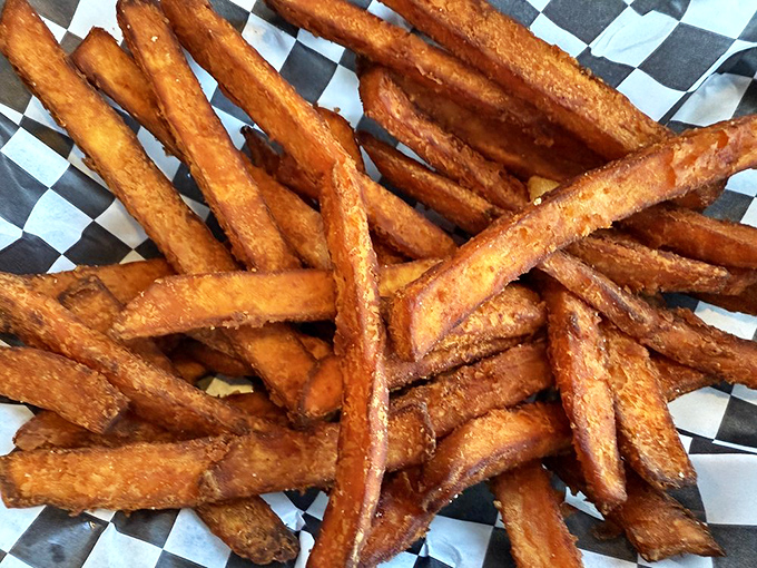 Sweet potato fries that look like they've been kissed by the sun. A slightly healthier side that doesn't sacrifice an ounce of flavor.