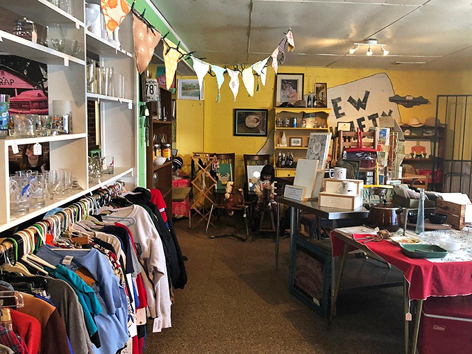 The "Clothing Optional" section of the restaurant. Just kidding&mdash;this quirky thrift corner adds character you won't find at chain restaurants.