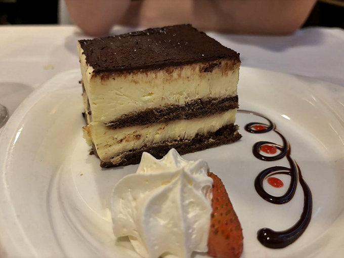 This tiramisu doesn't just end the meal &ndash; it provides the exclamation point. Layers of coffee-soaked perfection that make you contemplate ordering seconds.