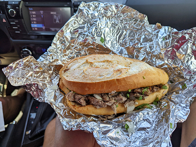 The torta: a sandwich so good it makes you want to write thank-you notes to bread for existing. Portable perfection wrapped in foil.