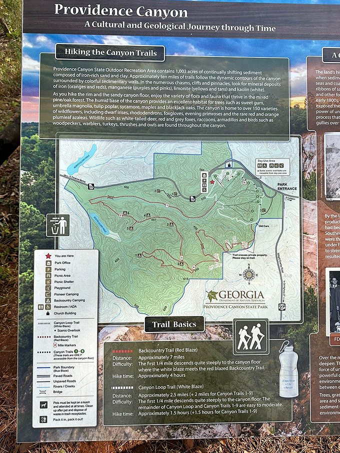 Trail maps become essential when navigating this maze of canyons numbered with refreshing simplicity.