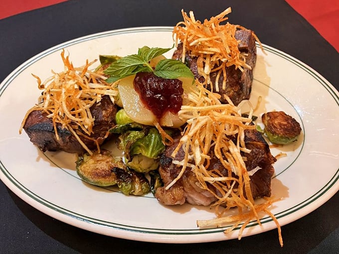 This trio of steak medallions topped with crispy onions isn't just dinner&mdash;it's what food dreams whisper about after dark.
