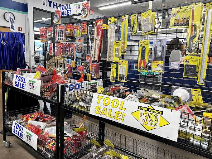 The tool section: where $3.99 gets you implements that have already proven their durability through years of loyal service.