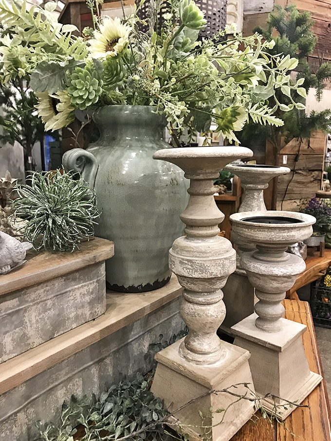 These weathered urns and pedestals aren't just planters—they're time machines to gardens that existed before "low maintenance" became gardening's goal.