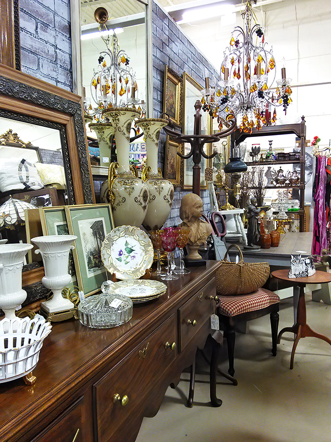 Elegance from another era &ndash; crystal chandeliers and ornate vases await homes where they'll become the "where did you find that?" conversation piece.