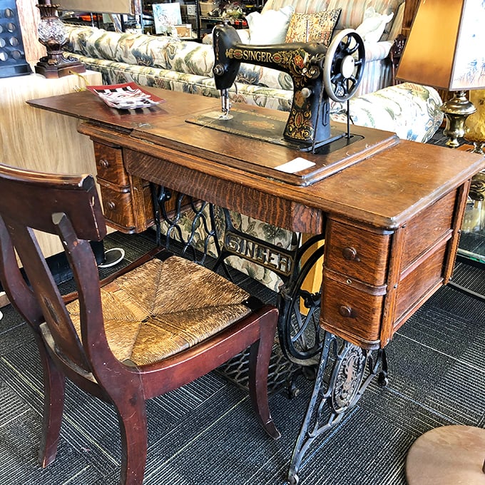 Stitches in time! This vintage Singer sewing machine represents craftsmanship from an era when things were built to last generations.