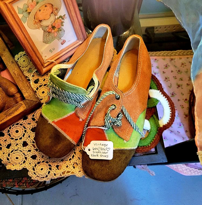 Vintage color-block shoes that scream "I partied with Sonny and Cher!" Practical? Maybe not. Conversation starters? Absolutely.