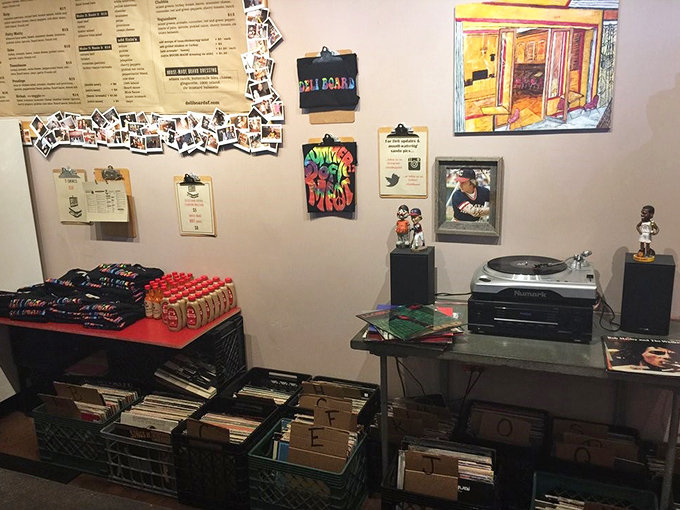 Beyond sandwiches, Deli Board cultivates a vibe with vinyl records and merch. Sandwich culture runs deeper than bread.