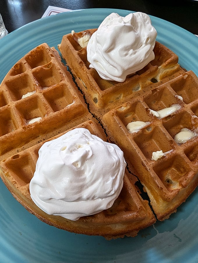 Golden waffles crowned with clouds of whipped cream&mdash;breakfast that makes you wonder why anyone would ever settle for cereal.