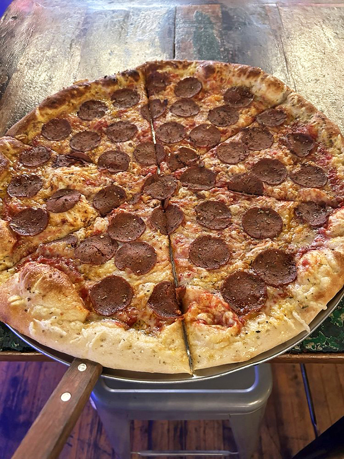 This pepperoni pizza is the circle of life&mdash;if life were made of perfect crust, tangy sauce, and enough pepperoni to make a cardiologist nervous.